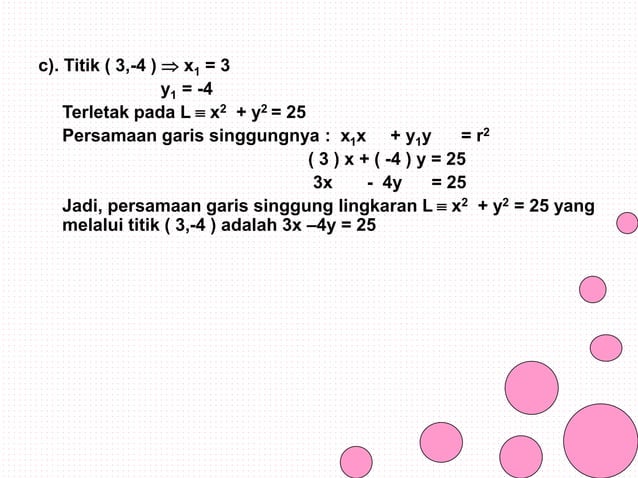 persamaan garis singgung melalui sebuah titik pada lingkaran.ppt
