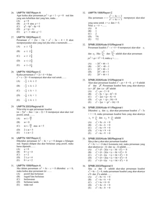 Persamaan kuadrat | PDF