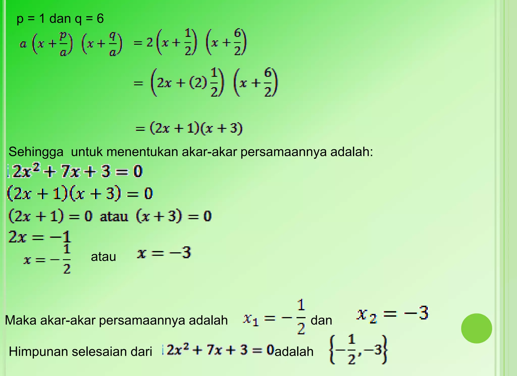 Persamaan kuadrat | PPTX