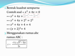 PERSAMAAN KUADRAT | PPTX