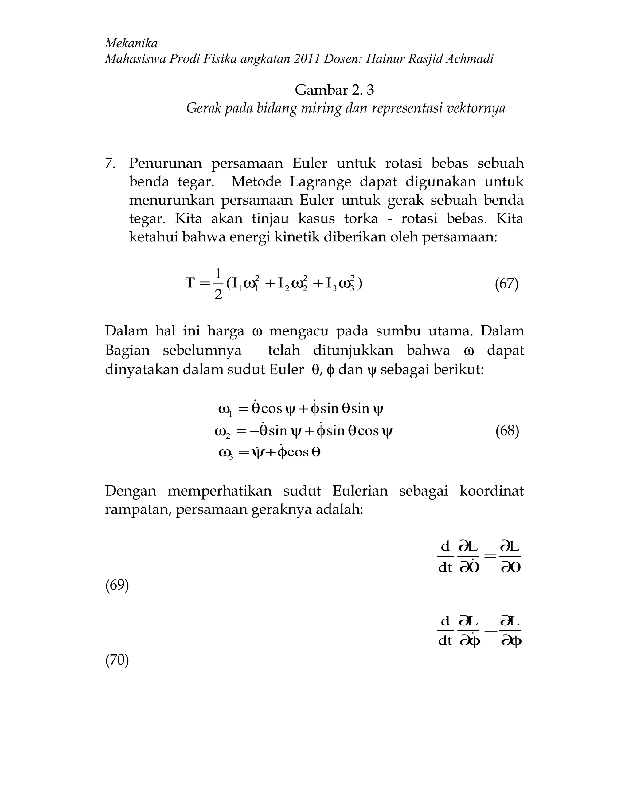 Persamaan lagrange dan hamilton | DOC