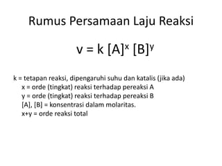 Persamaan laju reaksi (Kimia) | PPTX