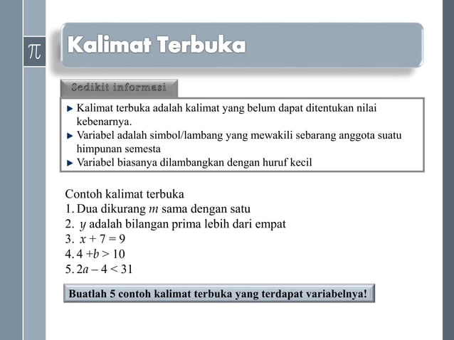 Persamaan linear satu variabel | PPTX