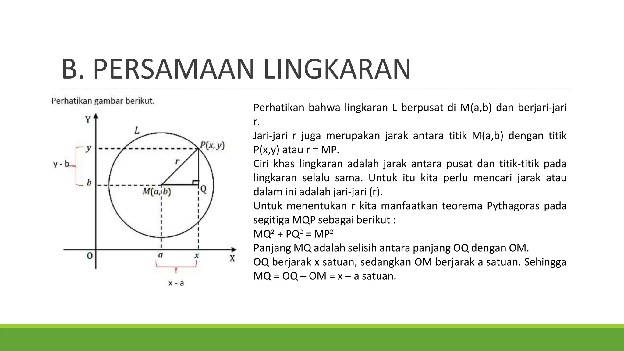 Materi tentang rumus Persamaan Lingkaran | PPT