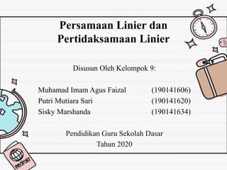 PERSAMAAN LINIER DAN PERTIDAKSAMAAN LINIER | PPTX