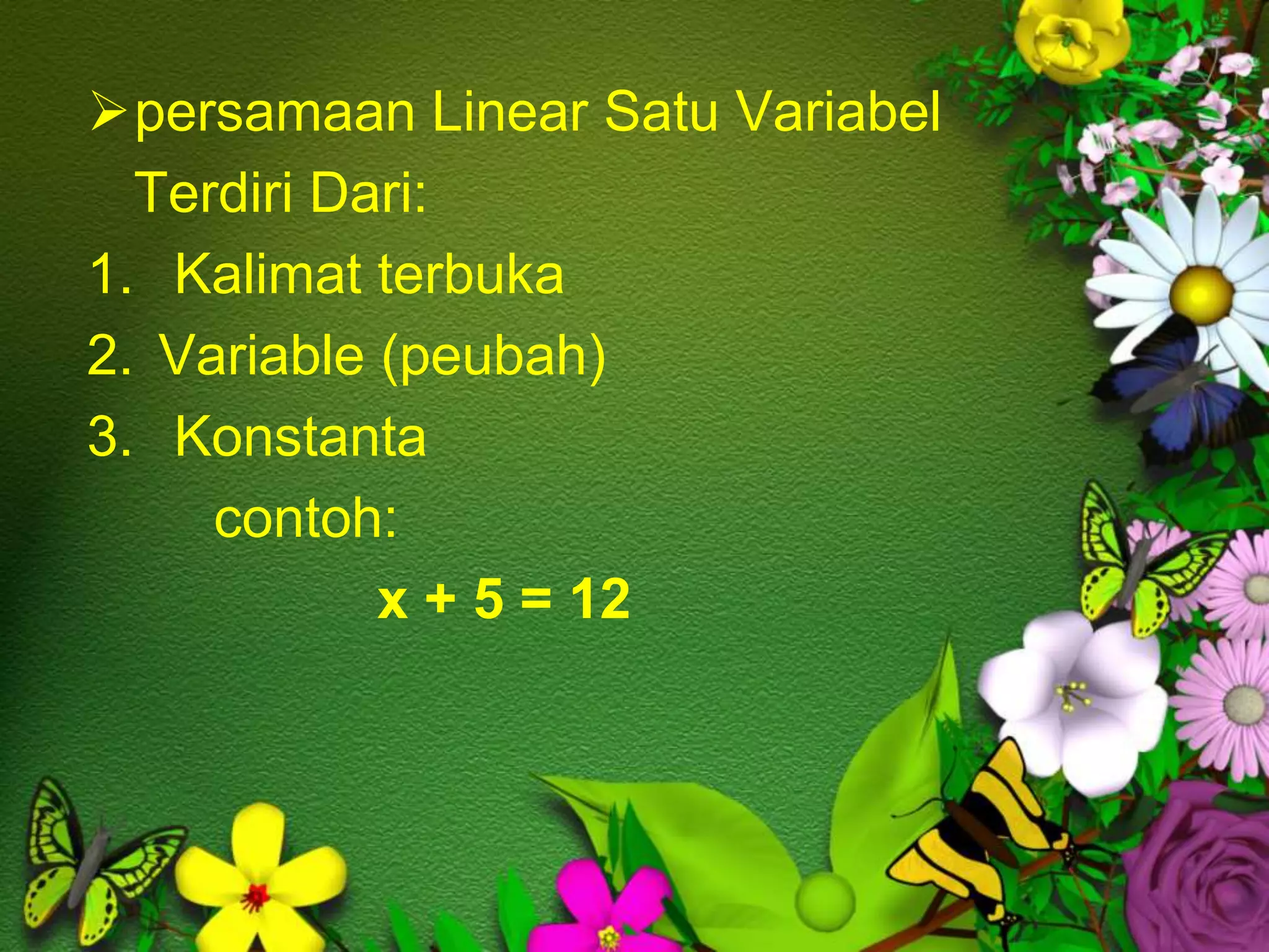 Persamaan linier 1variabel | PPTX