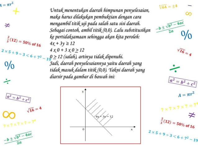 Persamaan linier dan pertidaksamaan linier | PPT