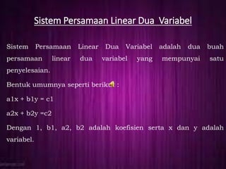 Persamaan Linier Dua Variabel | PPTX