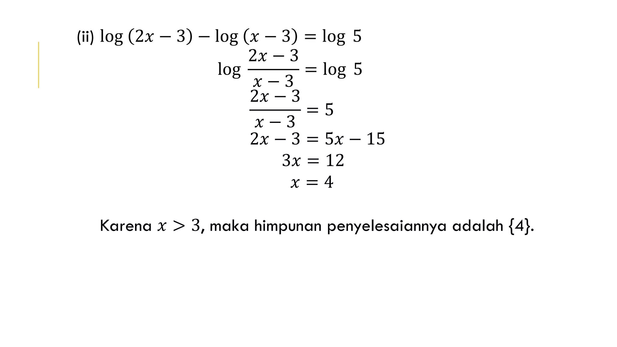 Persamaan Logaritma, sifat-sifat Logaritma | PDF