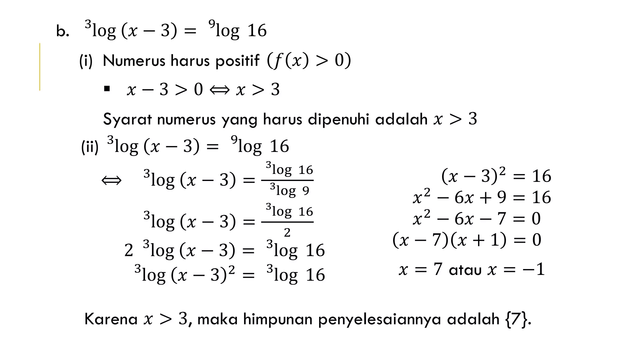 Persamaan Logaritma, sifat-sifat Logaritma | PDF