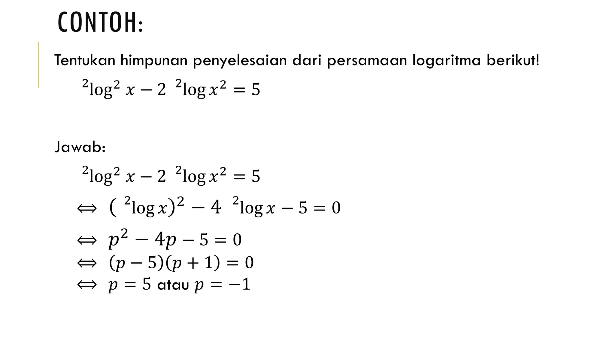 Persamaan Logaritma, sifat-sifat Logaritma | PDF