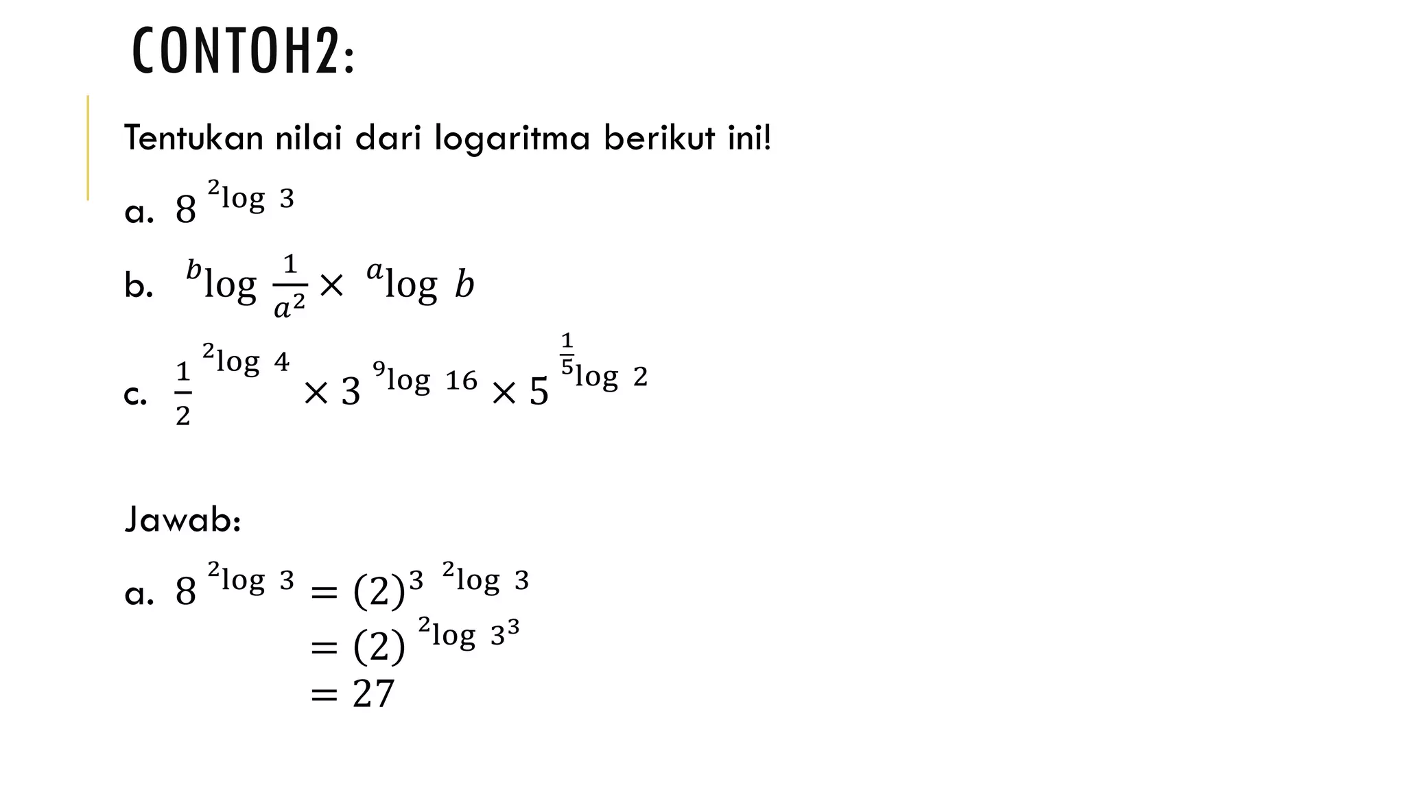 Persamaan Logaritma, sifat-sifat Logaritma | PDF