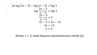 Persamaan Logaritma, sifat-sifat Logaritma | PDF