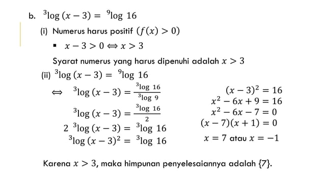 Persamaan Logaritma, sifat-sifat Logaritma | PDF