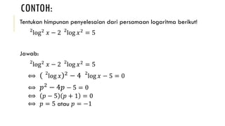 Persamaan Logaritma, sifat-sifat Logaritma | PDF