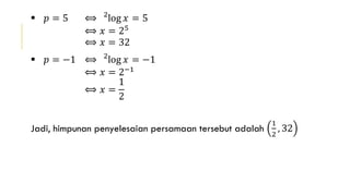 Persamaan Logaritma, sifat-sifat Logaritma | PDF