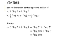 Persamaan Logaritma, sifat-sifat Logaritma | PDF