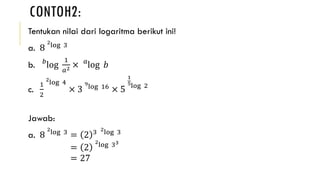 Persamaan Logaritma, sifat-sifat Logaritma | PDF