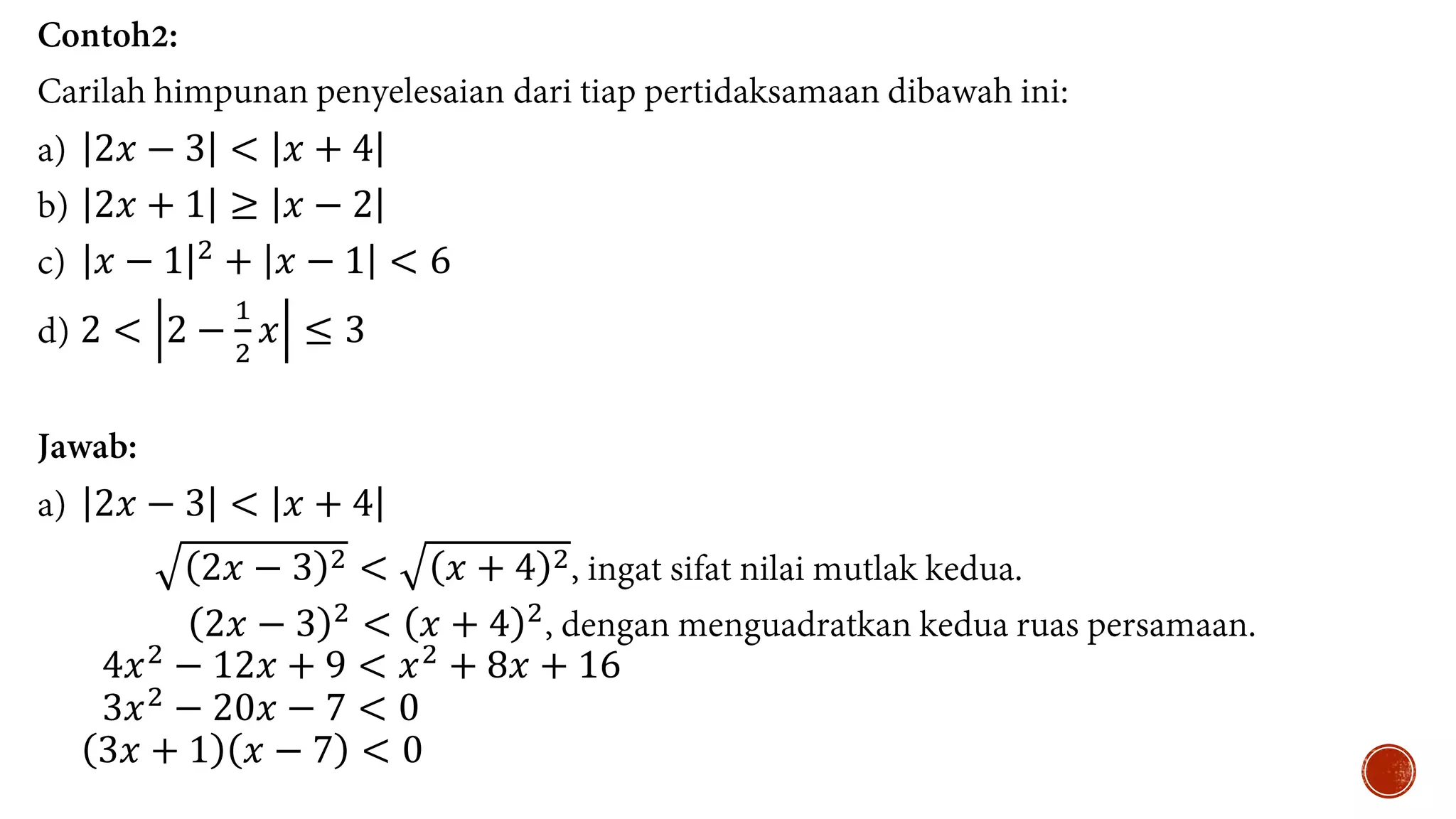 Persamaan dan Pertidaksamaan Nilai Mutlak | PDF