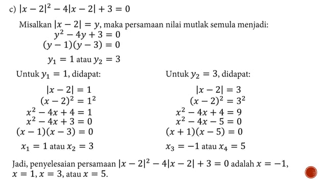 Persamaan dan Pertidaksamaan Nilai Mutlak | PDF