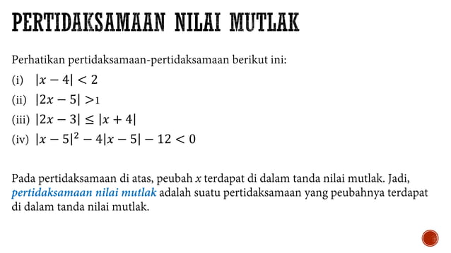 Persamaan dan Pertidaksamaan Nilai Mutlak | PDF
