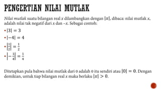 Persamaan dan Pertidaksamaan Nilai Mutlak | PDF
