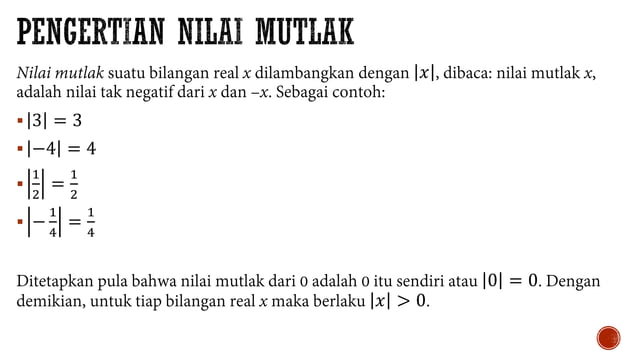 Persamaan dan Pertidaksamaan Nilai Mutlak | PDF