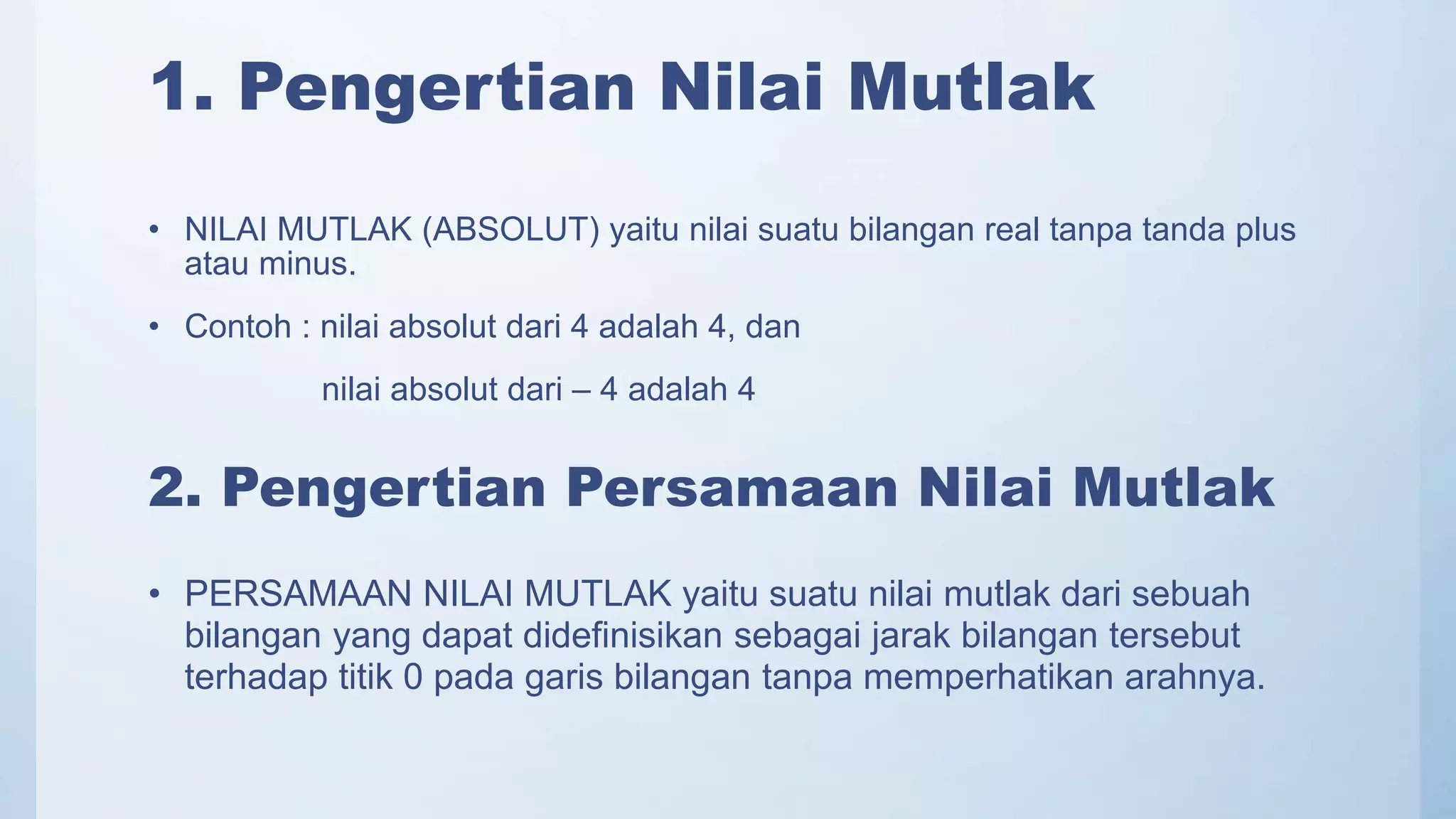 PERSAMAAN NILAI MUTLAK | PPTX