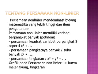 Persamaan non linier | PPTX