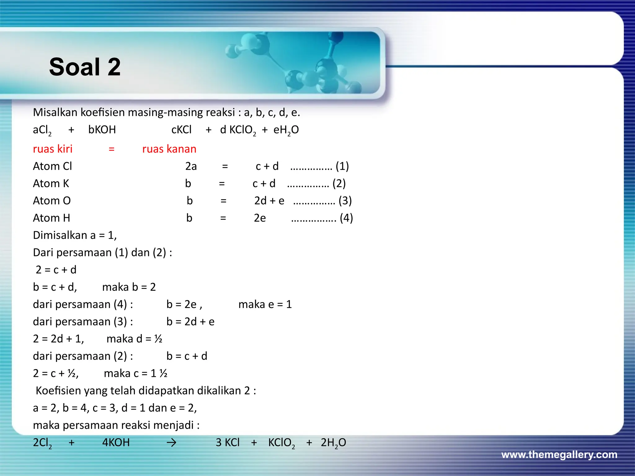 PERSAMAAN REAKSI KIMIA MATA KULIAH KIMIA DASAR PPT | PPTX
