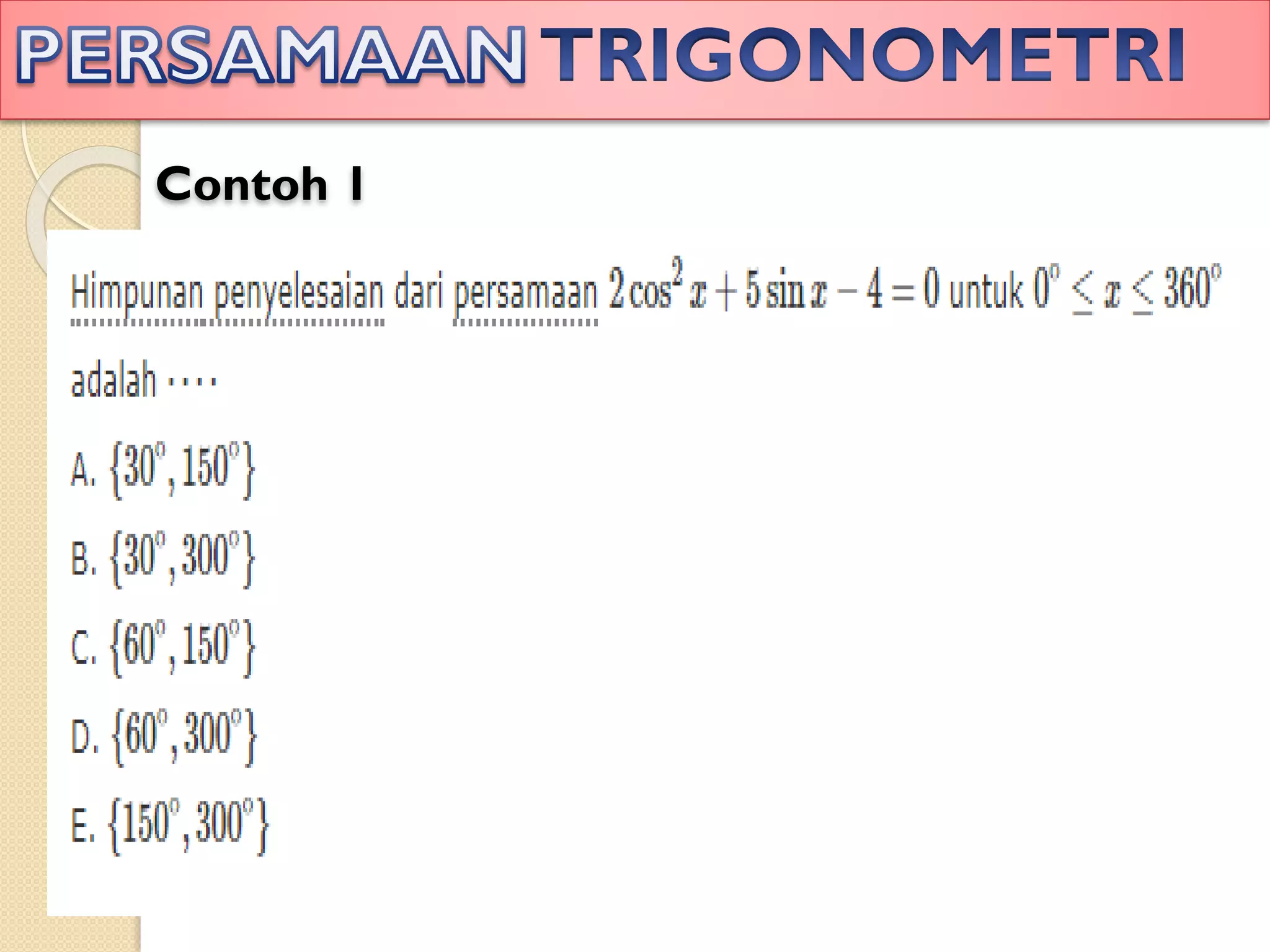 Persamaan Trigonometri Bentuk Kuadrat Pdf