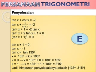 Persamaan trigonometri bentuk kuadrat | PDF