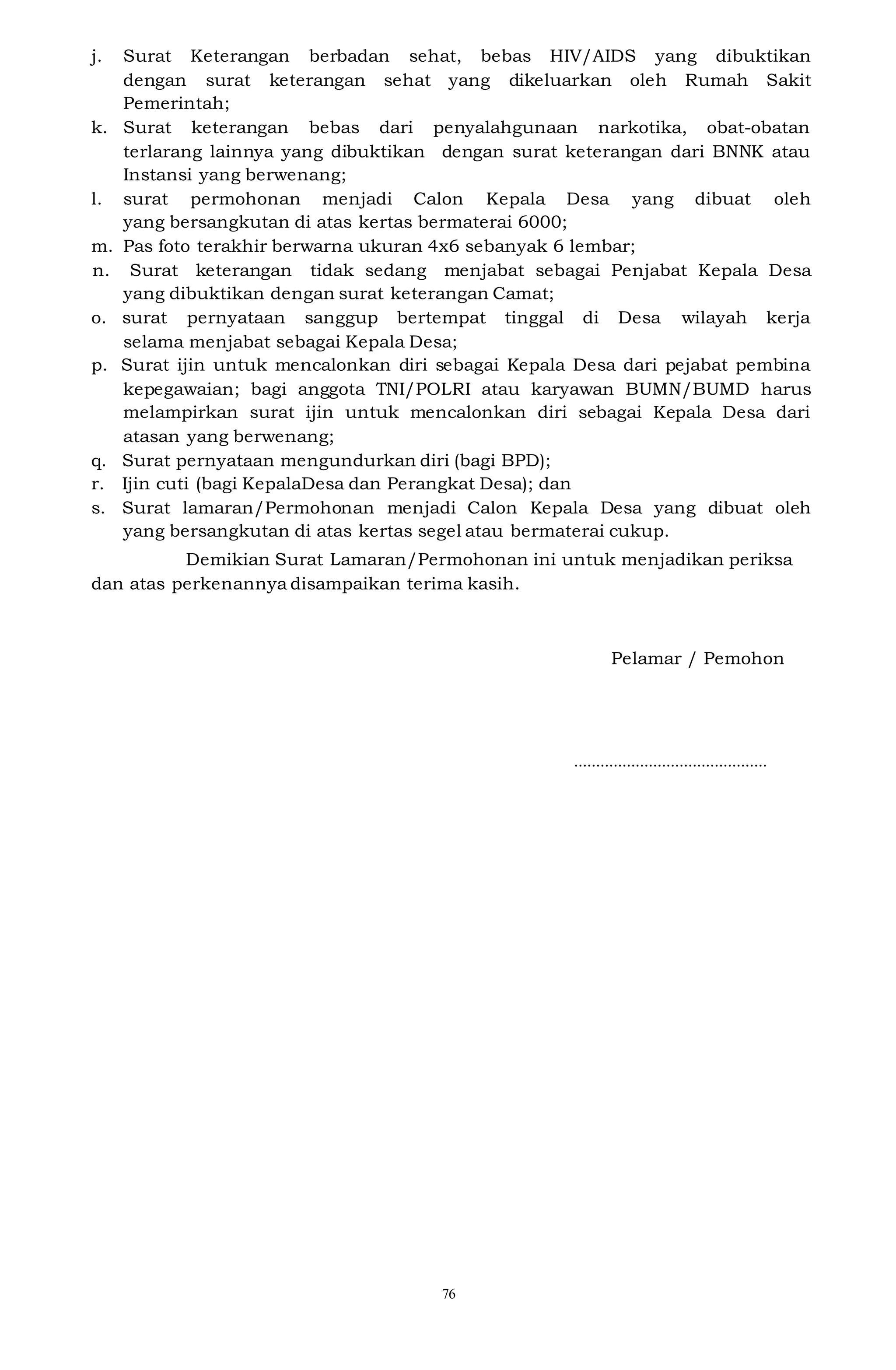 Persaratan calon kades | PDF