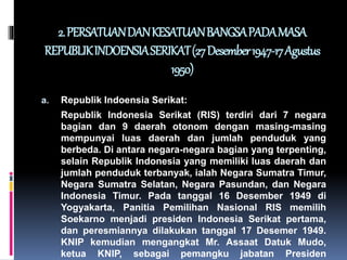 Persatuan dan kesatuan bangsa indonesia dari masa ke masa | PPTX