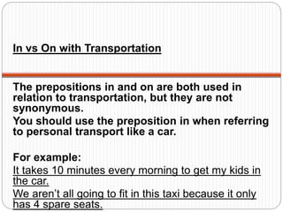 prepositions in and on, understanding th concept | PPT