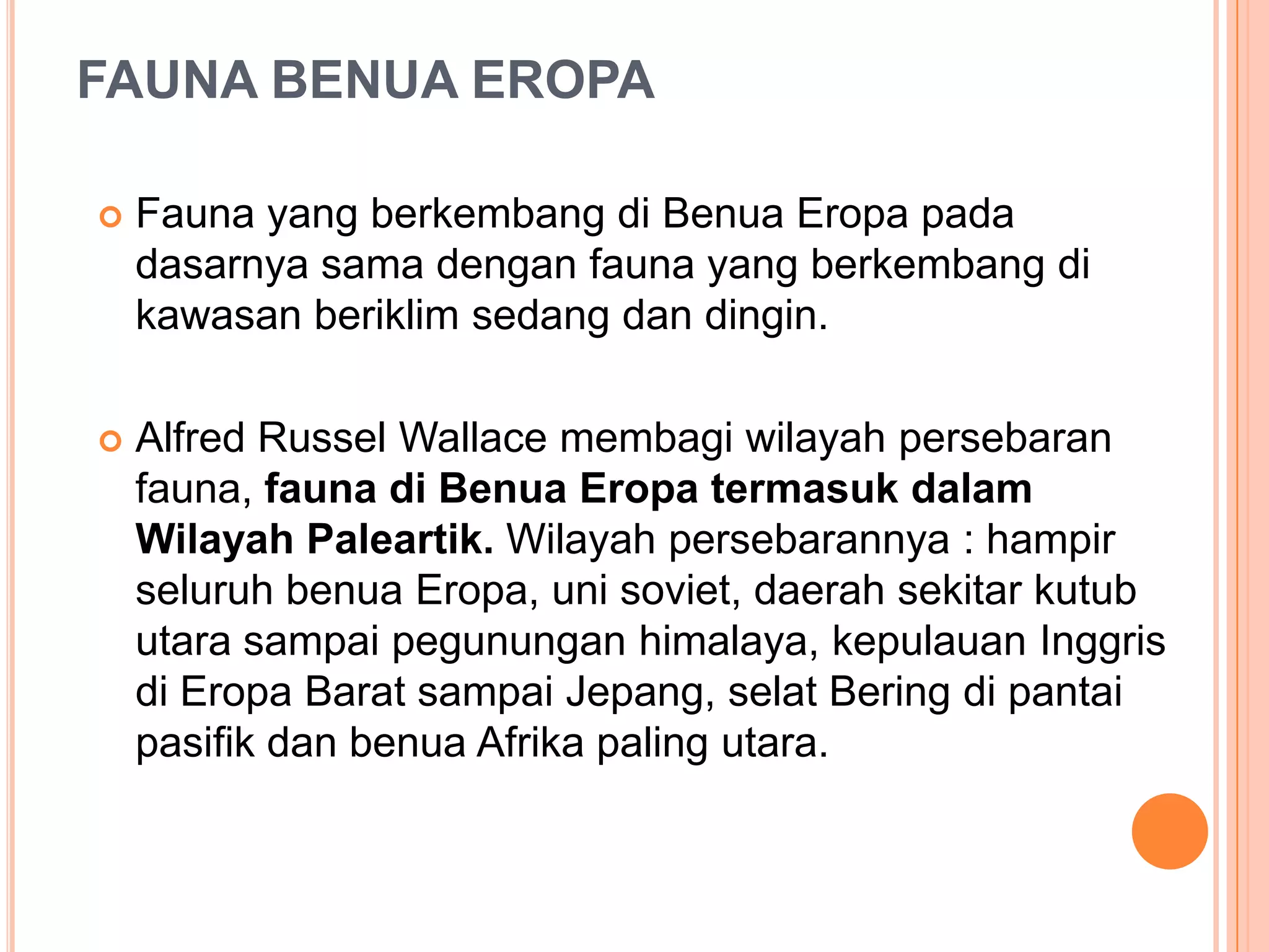 Persebaran fauna di benua eropa | PPTX