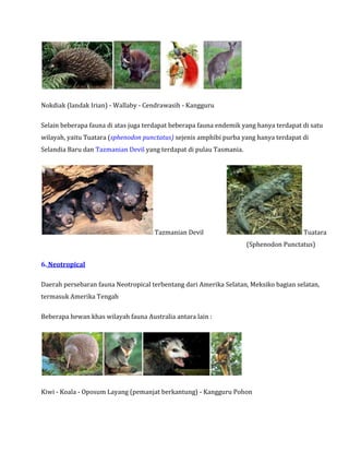 Persebaran fauna di dunia | PDF