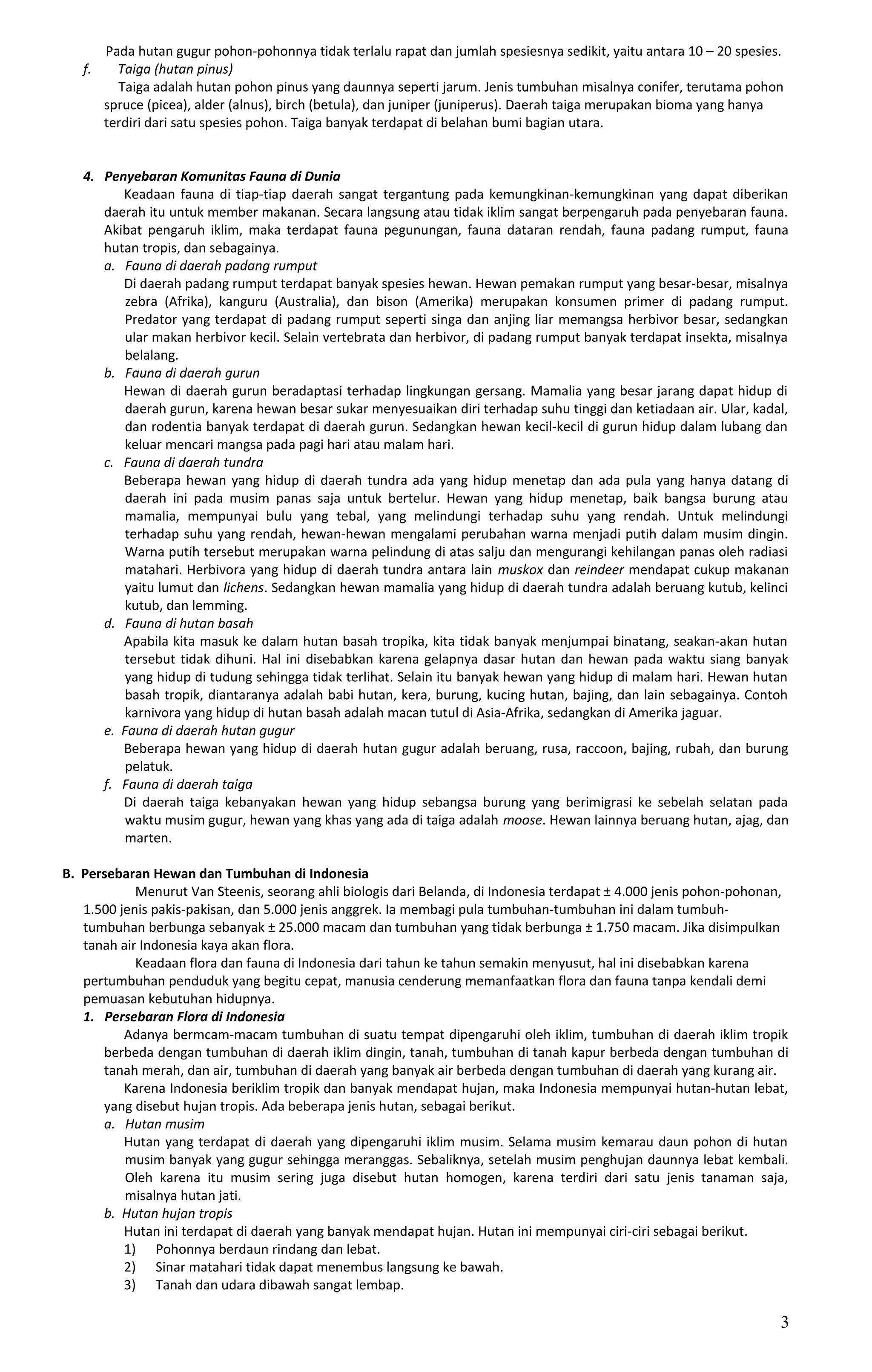 Persebaran flora dunia dan indonesia | DOC