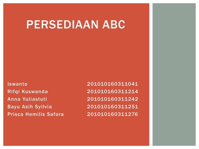 Persediaan ABC | PPTX
