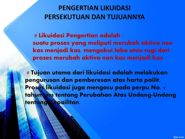 persekutuan likuidasi | PPT