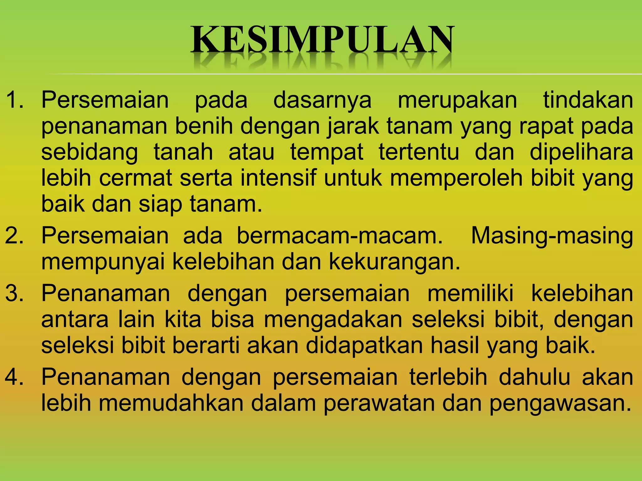 Persemaian tanaman | PPTX