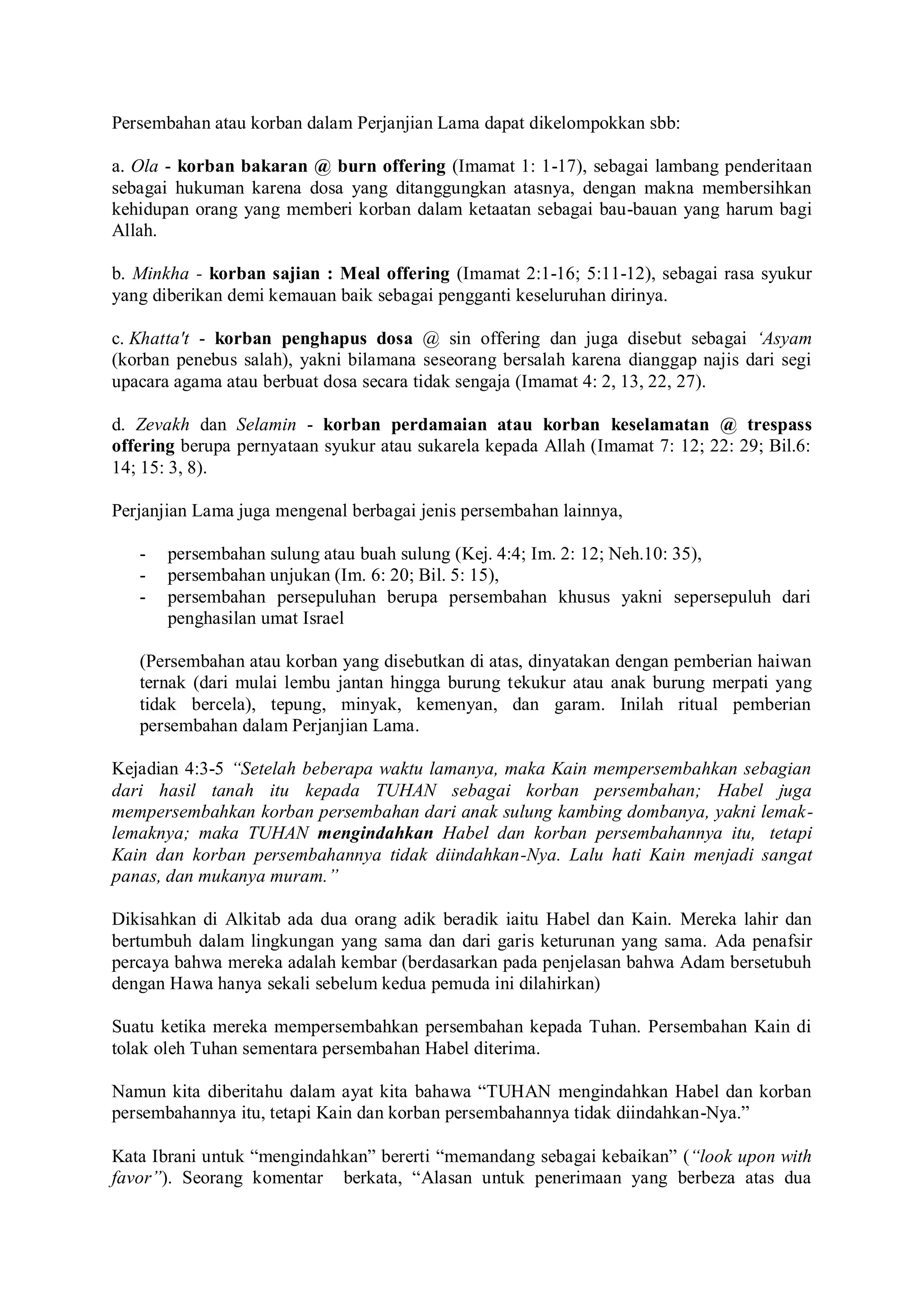 Persembahan Yang Terbaik | PDF