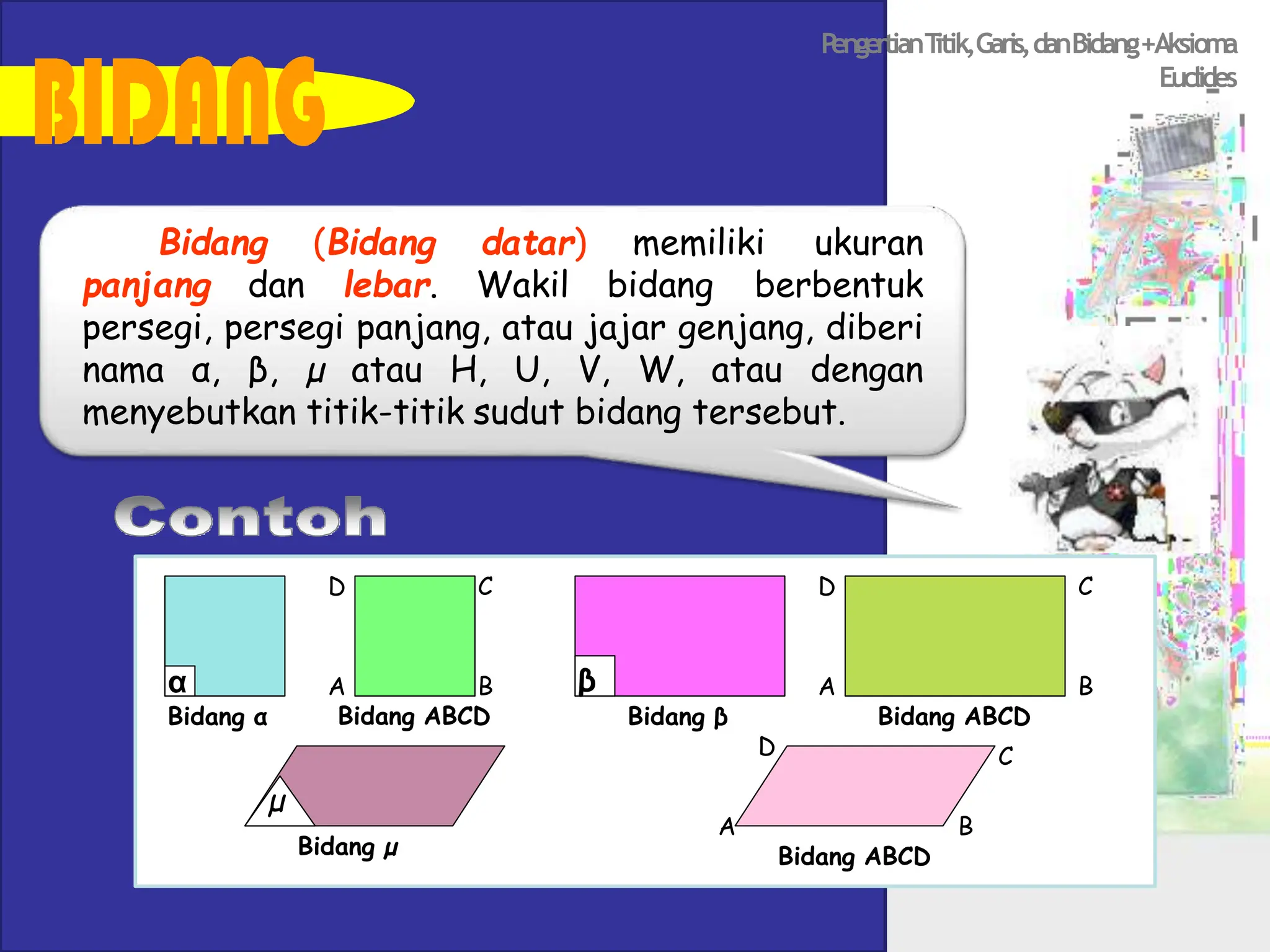 Menentukan kedudukan, jarak, dan besar sudut yang melibatkan titik ...