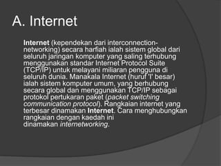 Internet, Ethernet, dan Pengoperasiannya | PPT