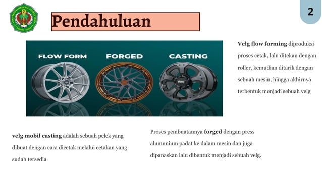POWEROINT BAHAN DAN PROSES PENGARUH PEMBUATAN VELG MOTOR | PPTX