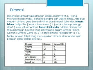 Persentasi fisika besaran dan satuan | PPTX
