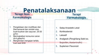 Patofisiologis penyakit hemoroid dan gejala | PPTX