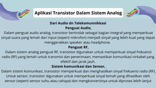 Aplikasi Transistor Untuk Penguat Sinyal Analog | PDF