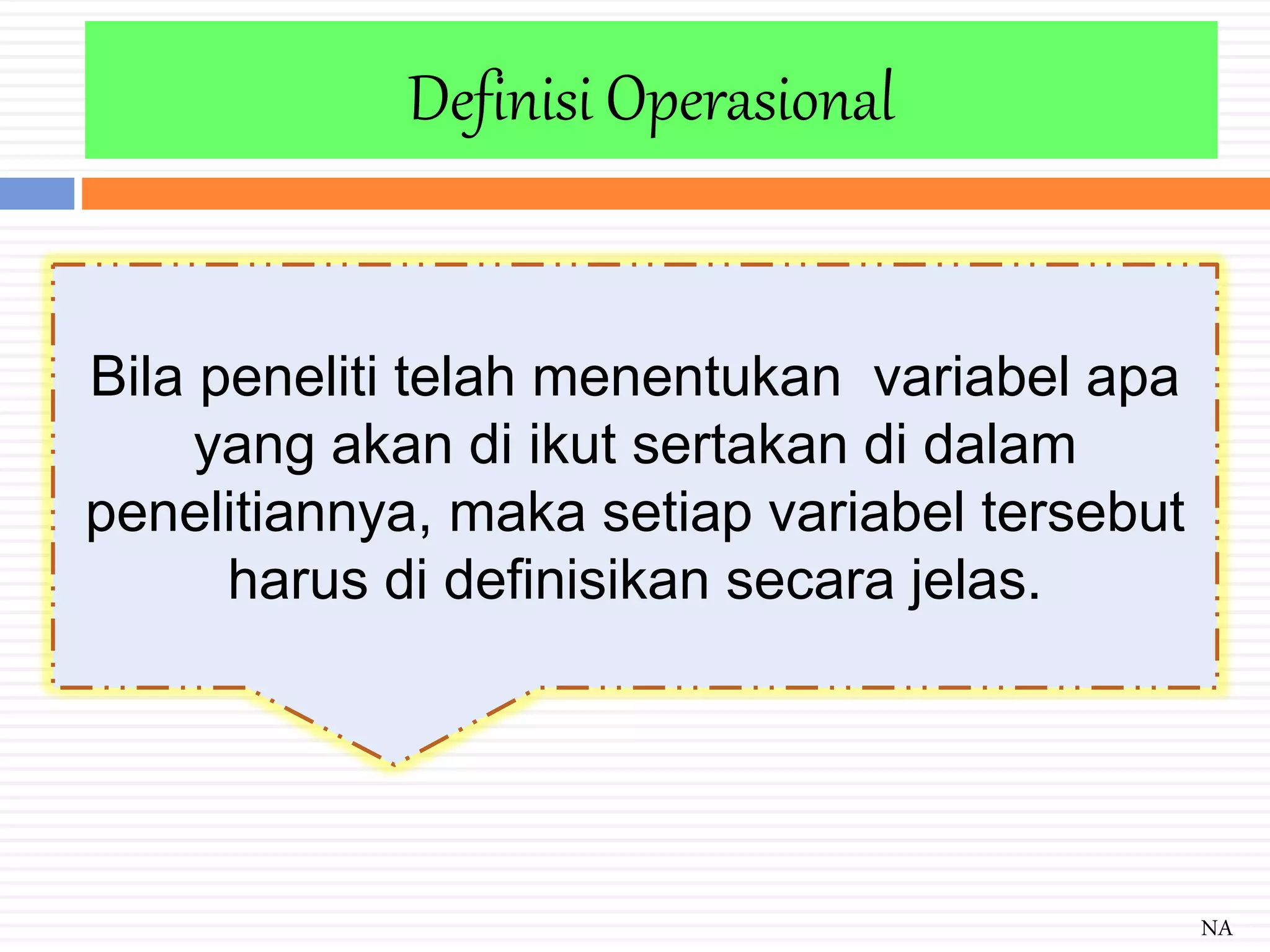 Variabel Penelitian, Pengembangan Alat Ukur, dan Definisi Operasional ...