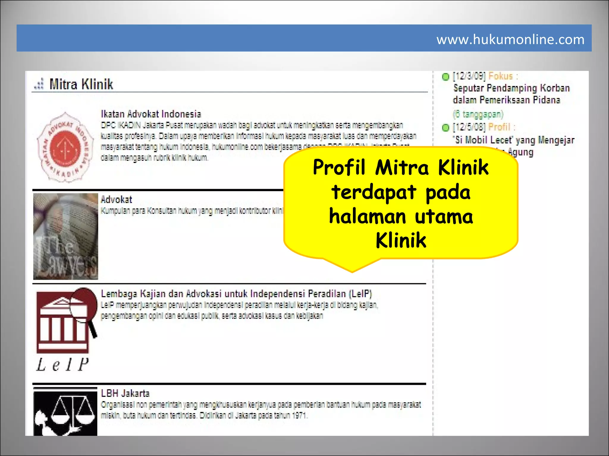 Slide Kerjasama Mitra Klinik | PPT